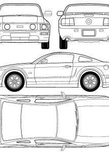 Muscle car Blueprints - Download free blueprint for 3D modeling