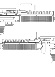 Machine Gun Blueprints - Download free blueprint for 3D modeling