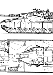 Main battle tank Blueprints - Download free blueprint for 3D modeling