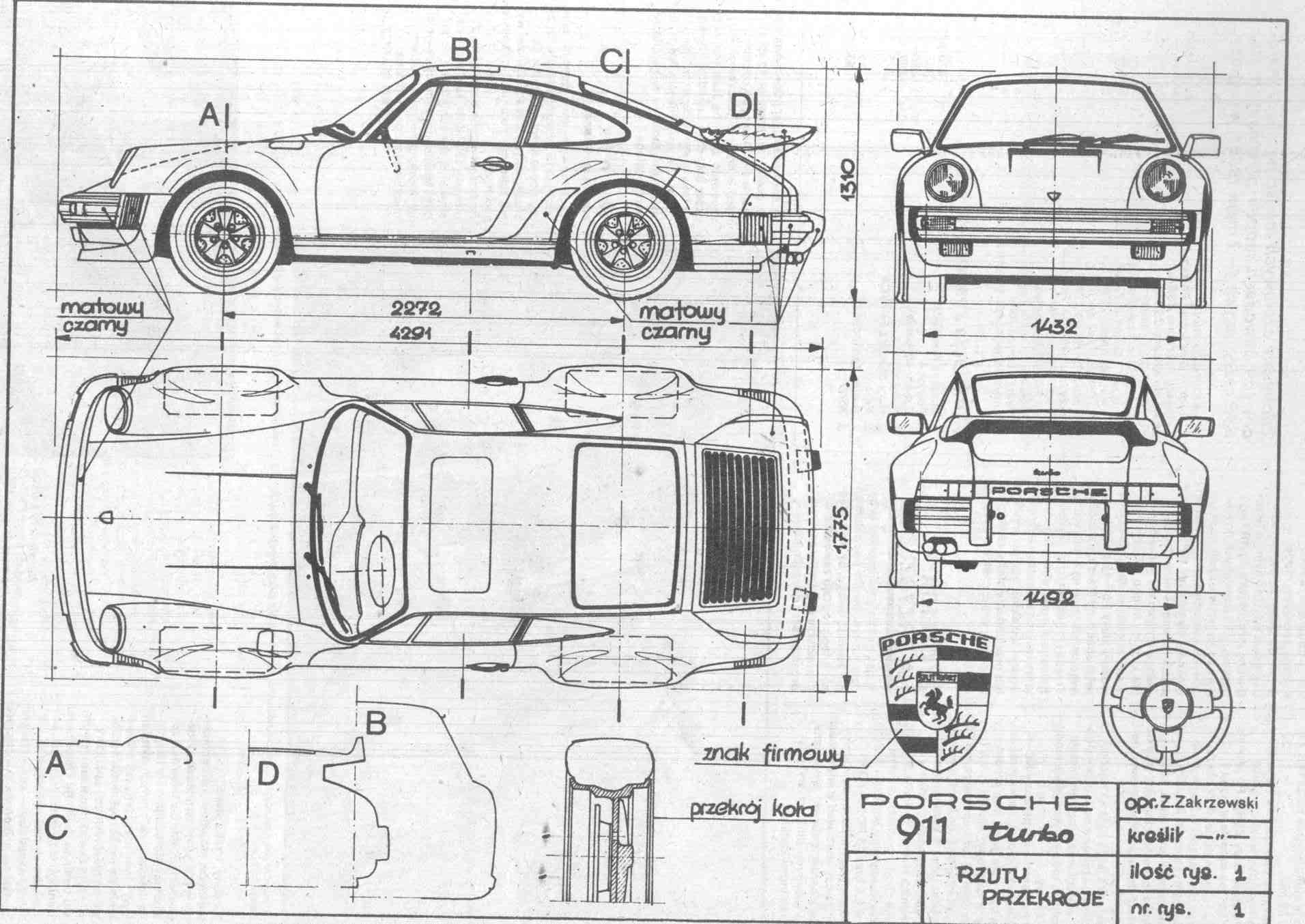 Porsche 911 Schematic Drawing
