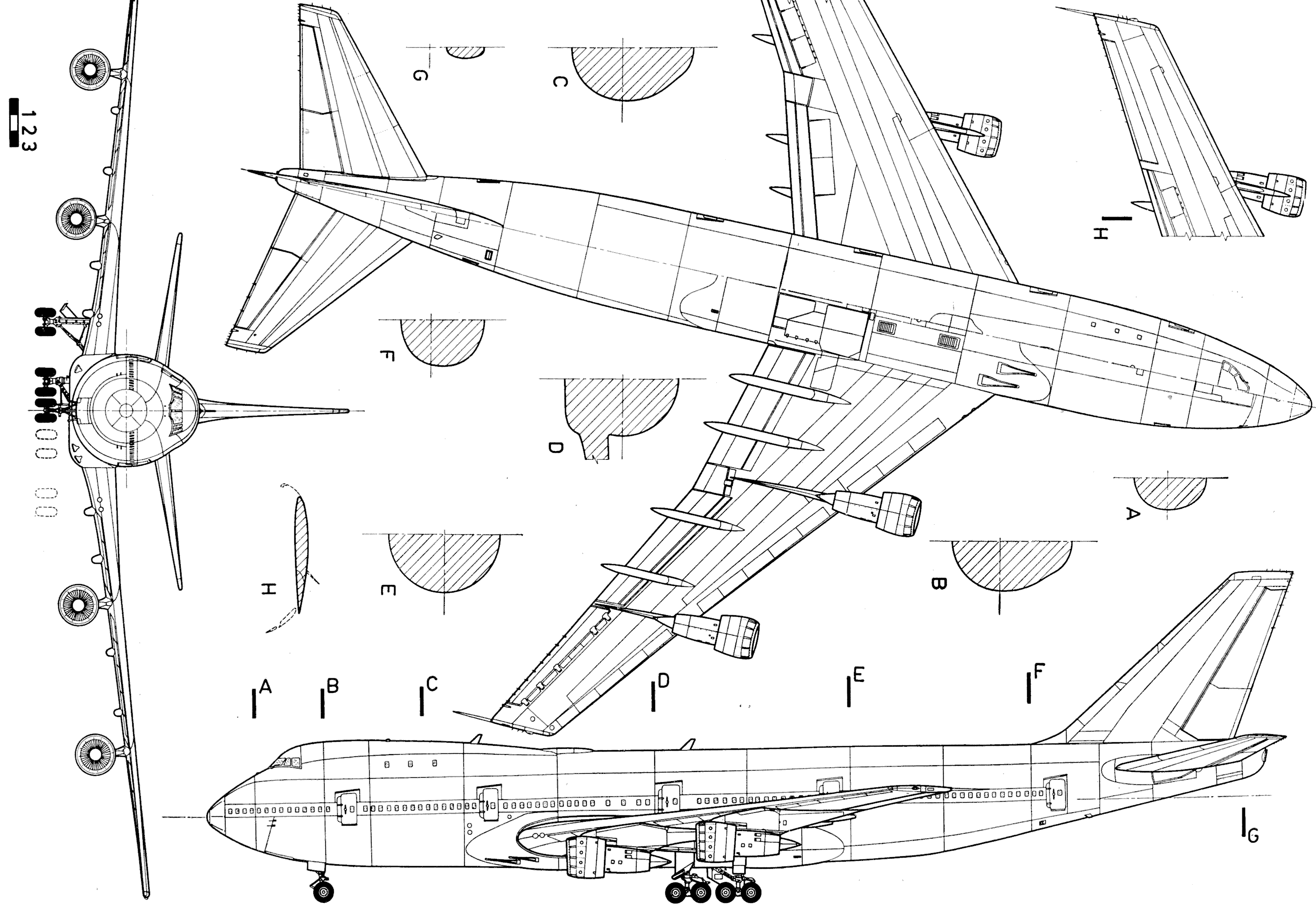 Boeing 747 Blueprint Download Free Blueprint For 3D Modeling