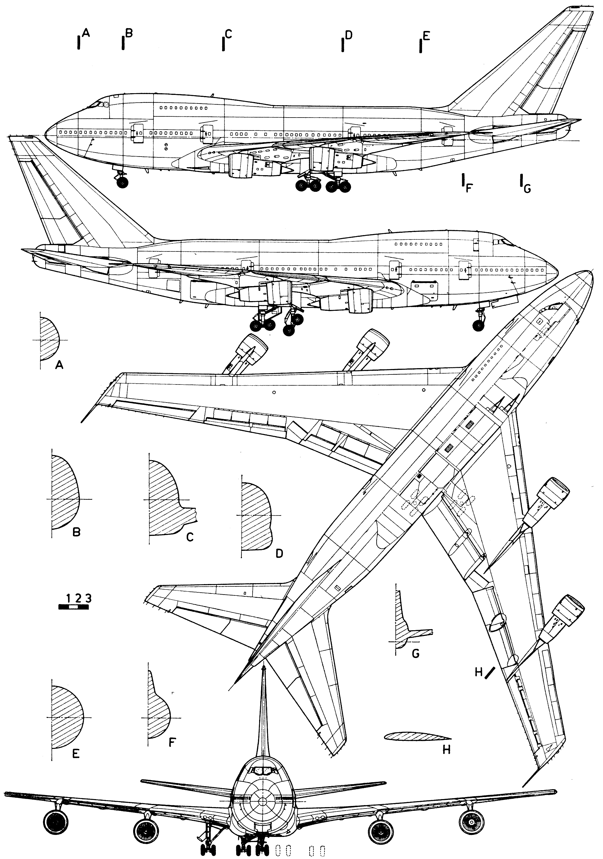 Boeing 747 Blueprint Download Free Blueprint For 3D Modeling