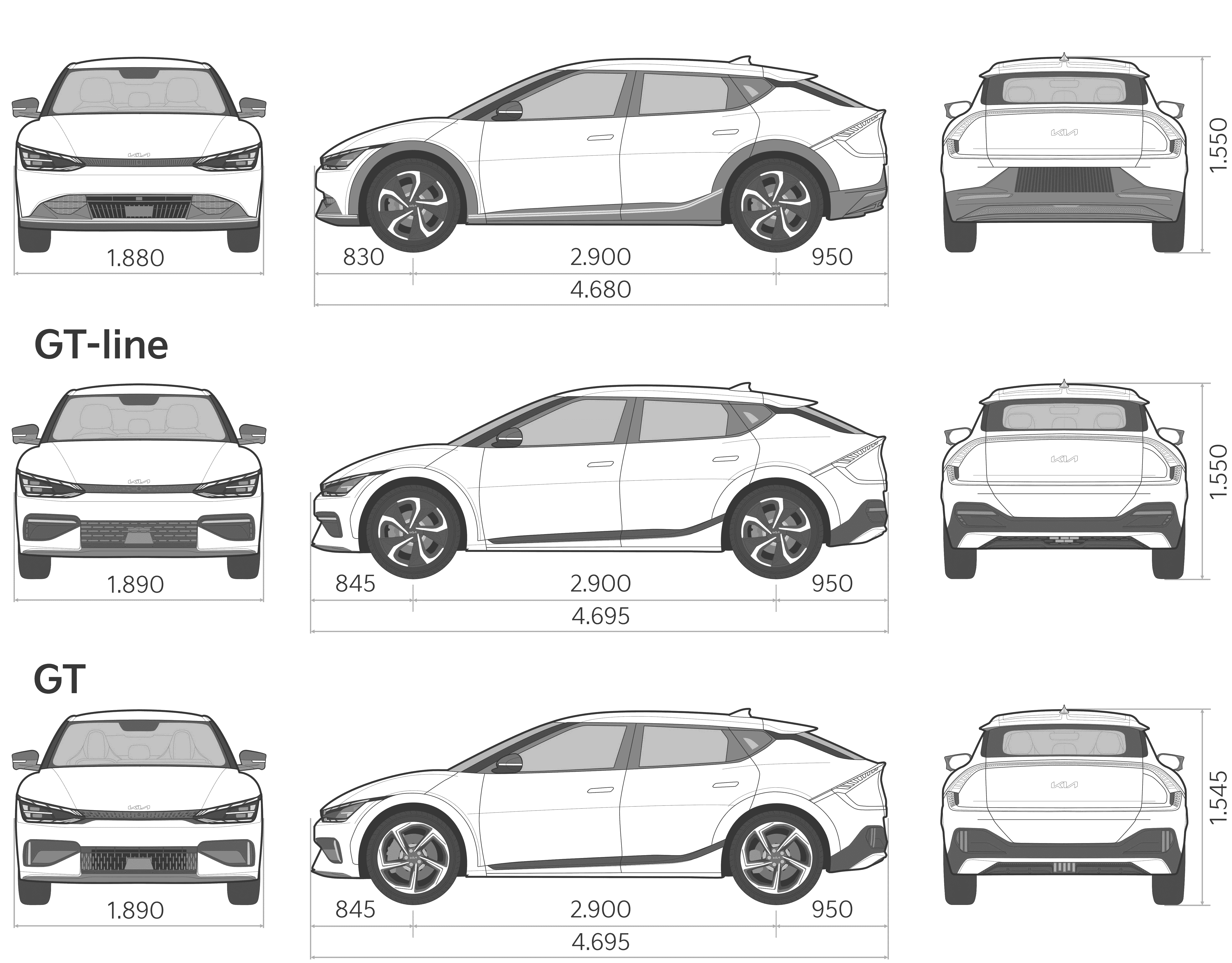 Kia EV6 2021 Blueprint Download Free Blueprint For 3D Modeling